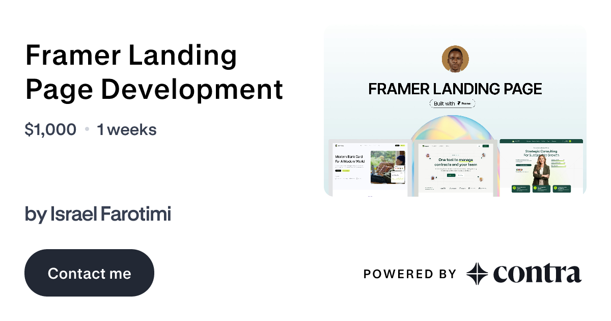 Framer Landing Page by Israel Farotimi