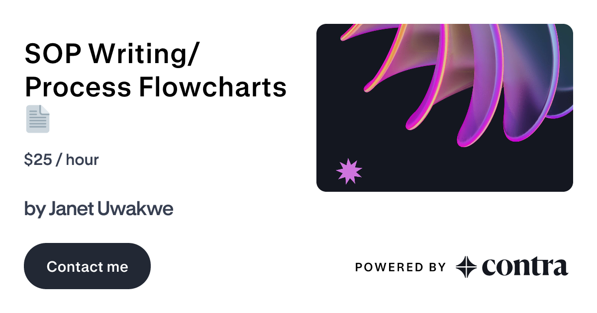 SOP Writing/ Process Flowcharts 📄 by Janet Uwakwe
