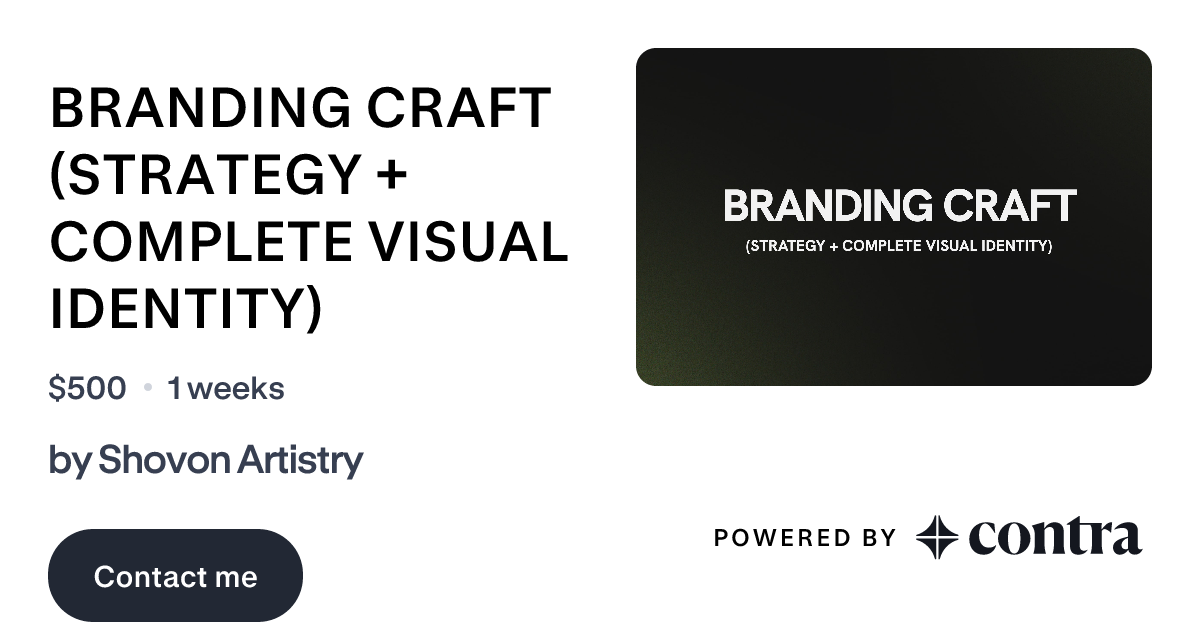 BRANDING CRAFT (STRATEGY + COMPLETE VISUAL IDENTITY) by Shovon Artistry