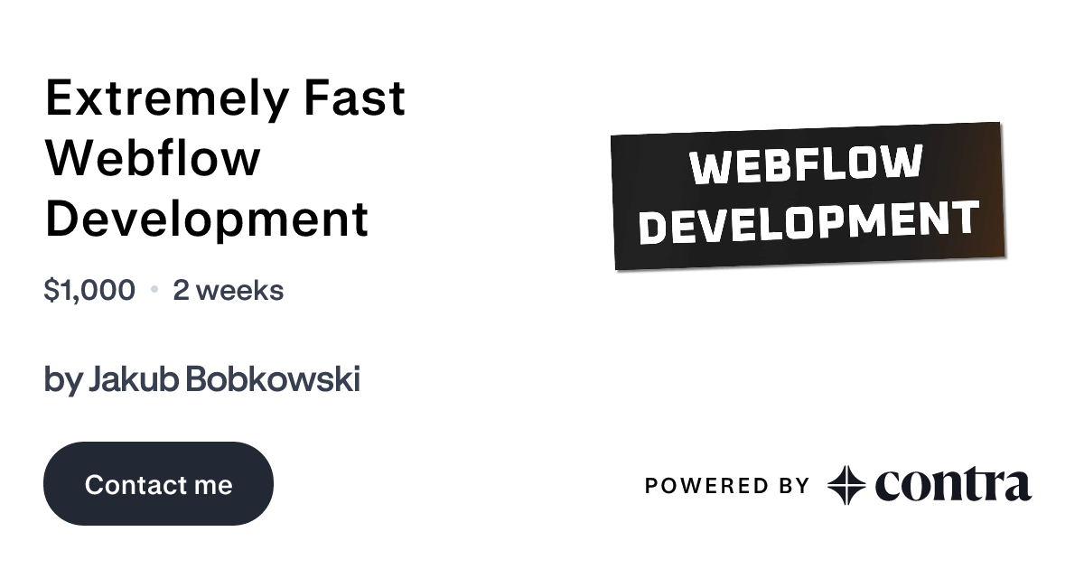 Extremely Fast Webflow Development by Jakub Bobkowski