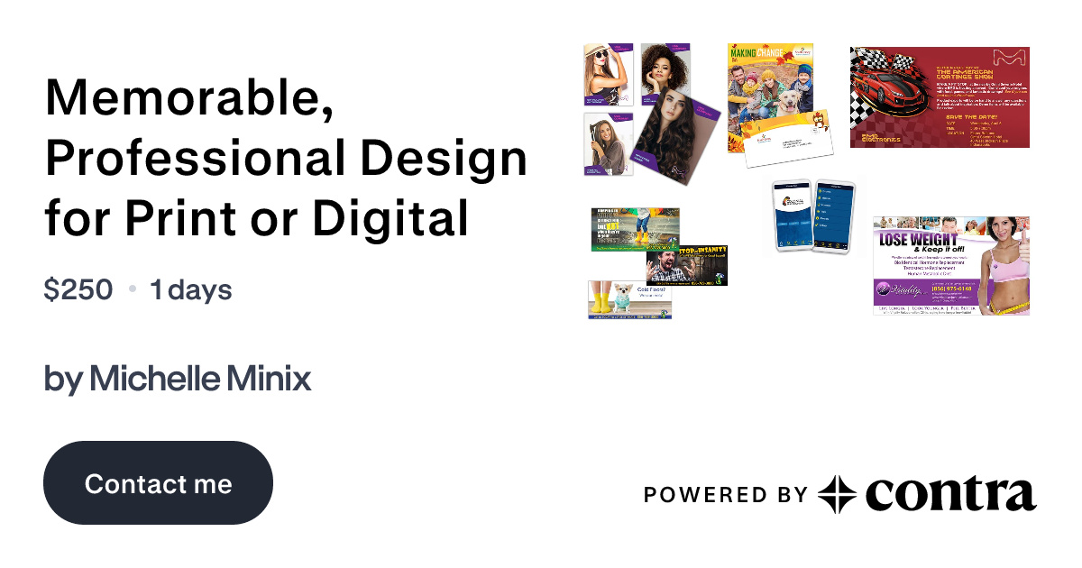 Memorable, Professional Design for Print or Digital by Michelle Minix