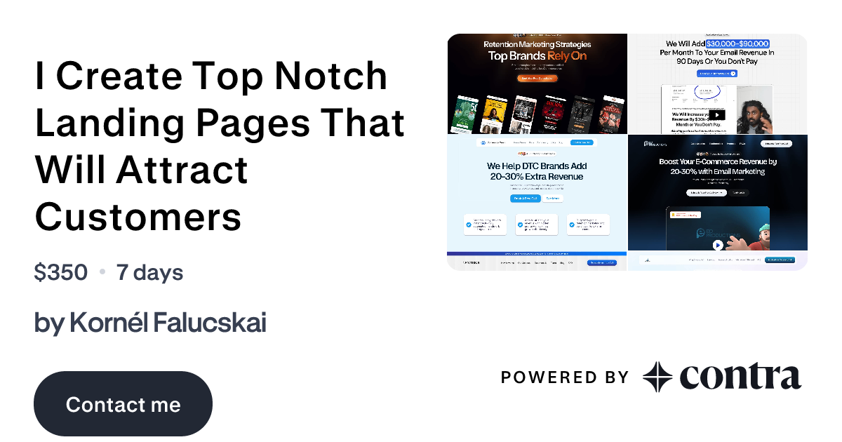 I Create Top Notch Landing Pages That Will Attract Customers by Kornél ...