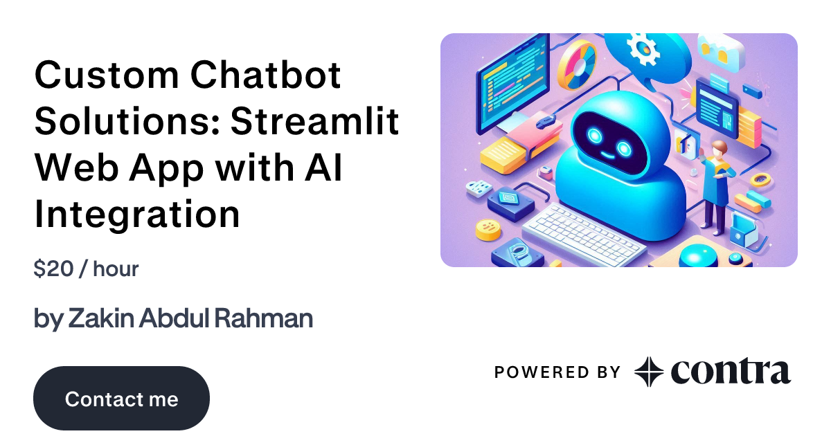 Custom Chatbot Solutions: Streamlit Web App with AI Integration by ...