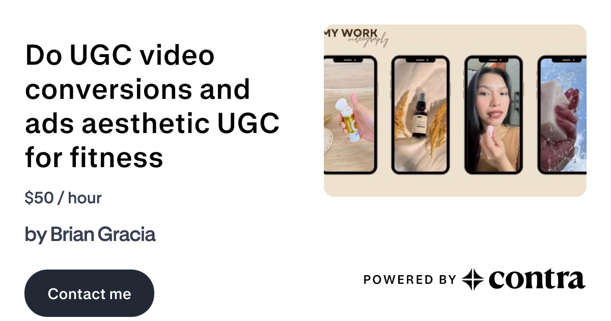 Do UGC video conversions and ads aesthetic UGC for fitness by Brian Gracia