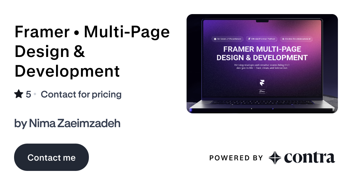 Framer • Multi-Page Design & Development by Nima Zaeimzadeh