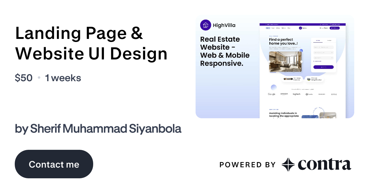 Landing Page & Website UI Design by Sherif Muhammad Siyanbola
