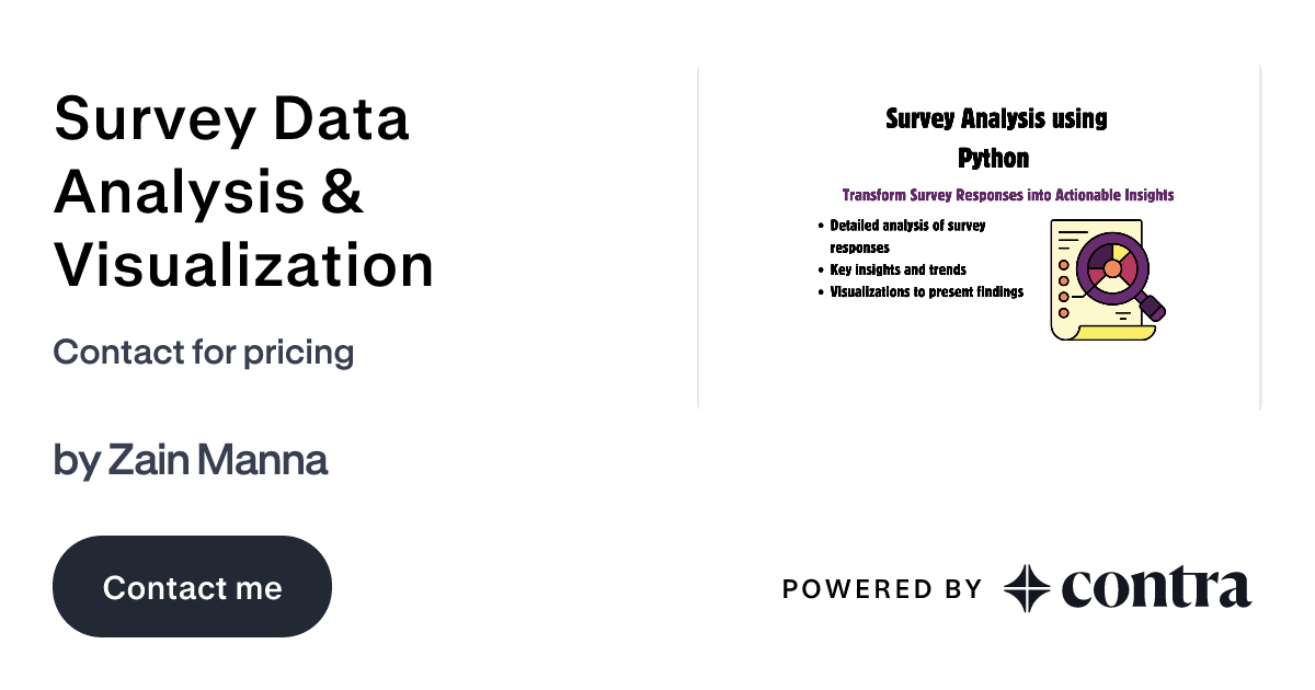 Survey Data Analysis & Visualization by Zain Manna