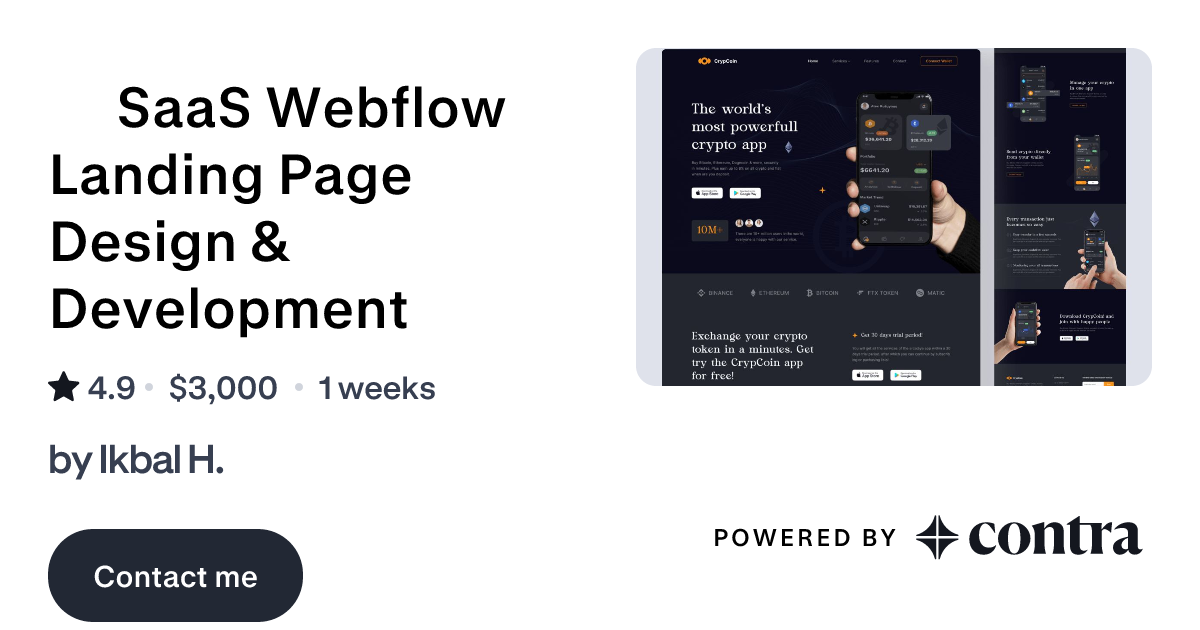SaaS Webflow Landing Page Design & Development by Ikbal H.