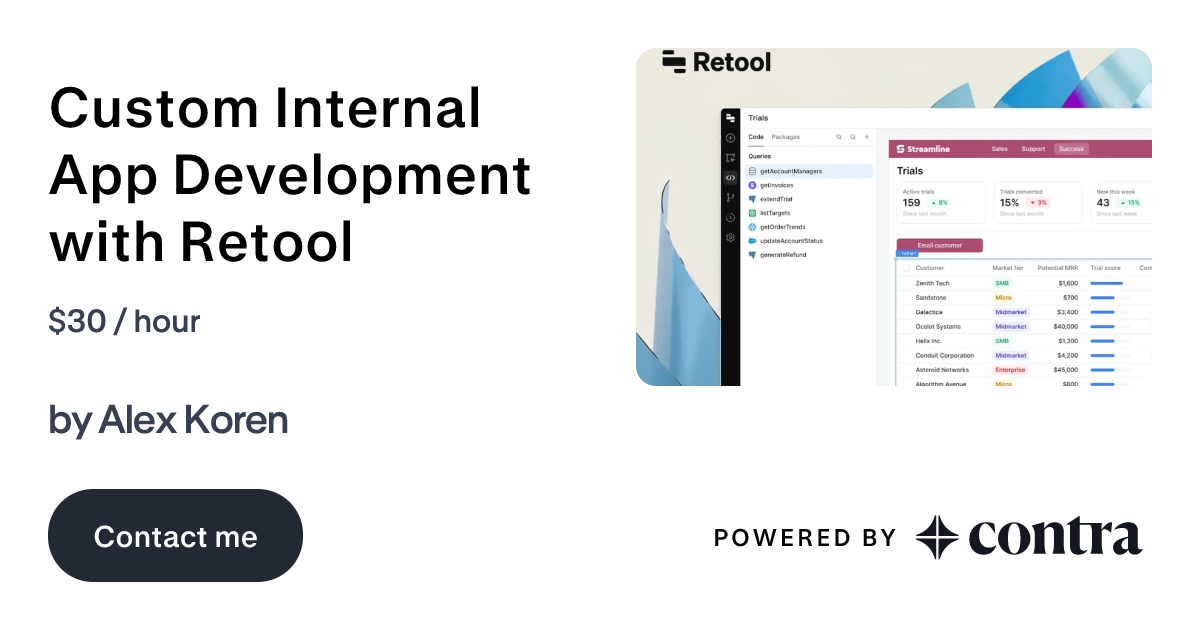 Custom Internal App Development with Retool by Alex Koren
