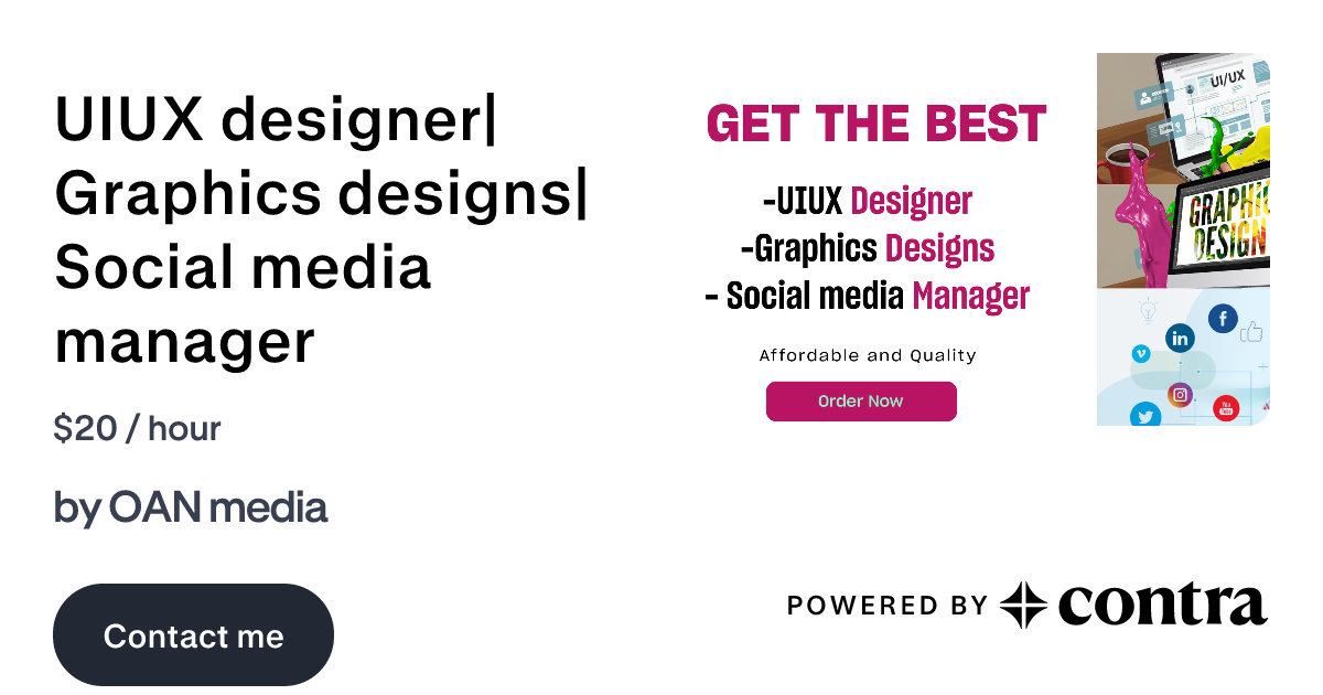 UIUX designer| Graphics designs| Social media manager by OAN media