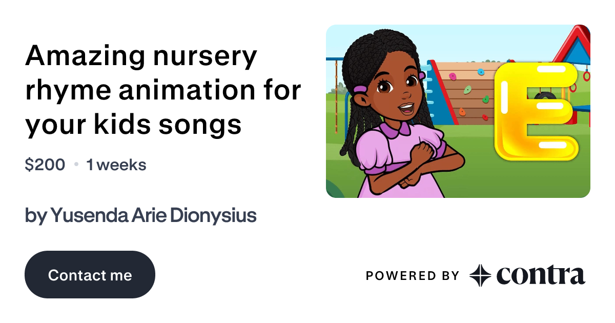 Amazing nursery rhyme animation for your kids songs by Yusenda Arie ...