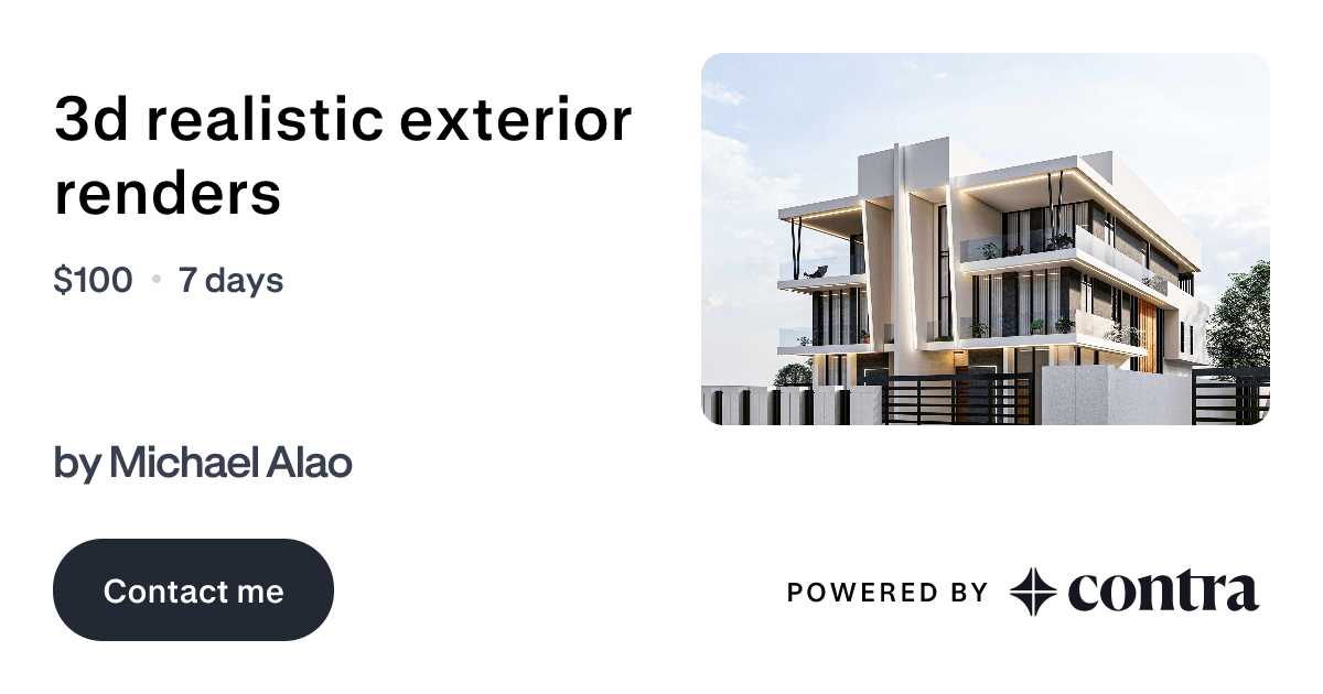 3d realistic exterior renders by Michael Alao