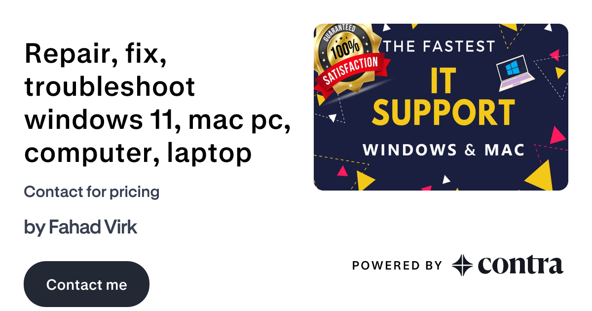 Repair, fix, troubleshoot windows 11, mac pc, computer, laptop by Fahad ...