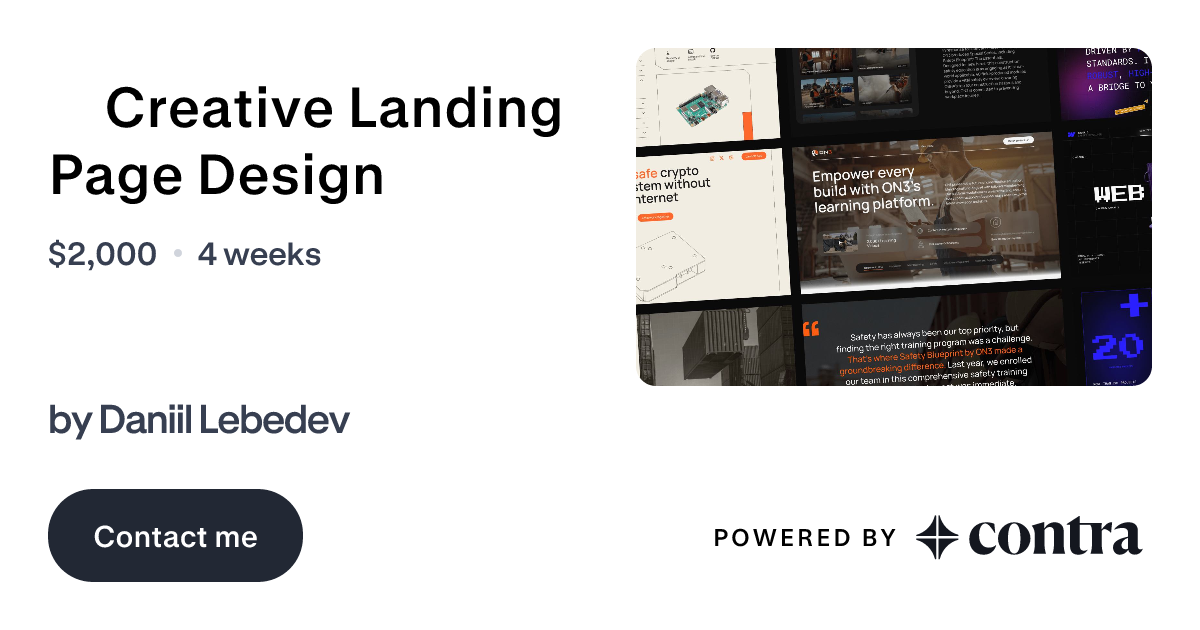 ⚡️Creative Landing Page Design by Daniil Lebedev