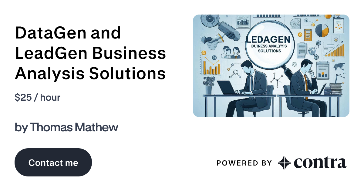 DataGen and LeadGen Business Analysis Solutions by Thomas Mathew