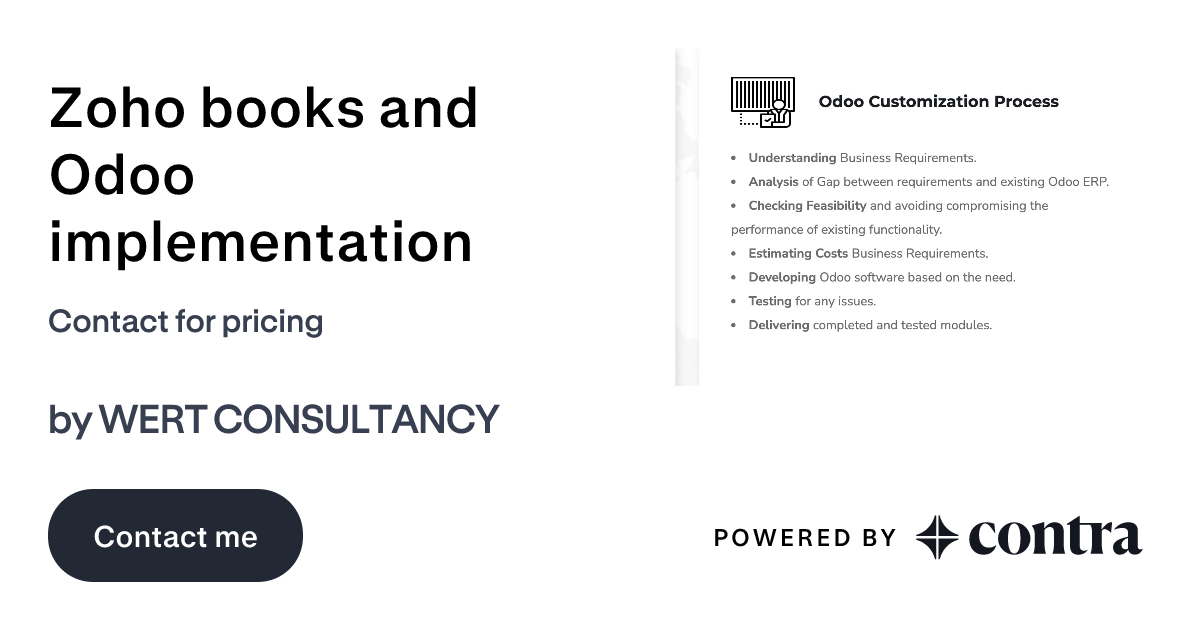 Zoho books and Odoo implementation by Sathish K
