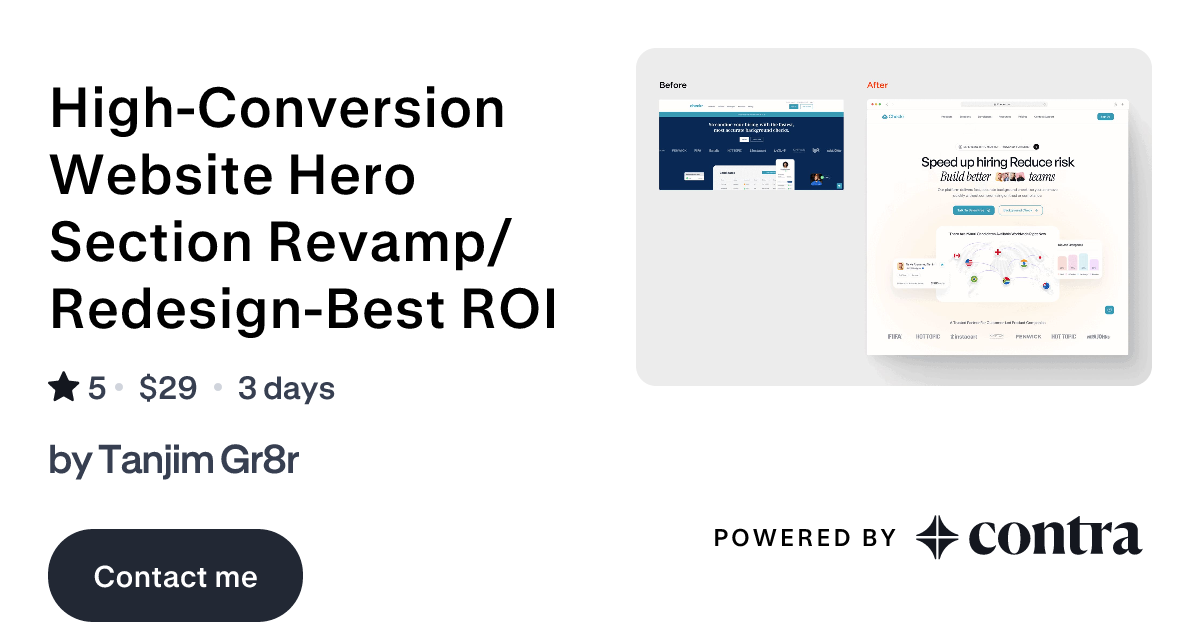 High-Conversion Website Hero Section Revamp/Redesign-Best ROI by Tanjim ...