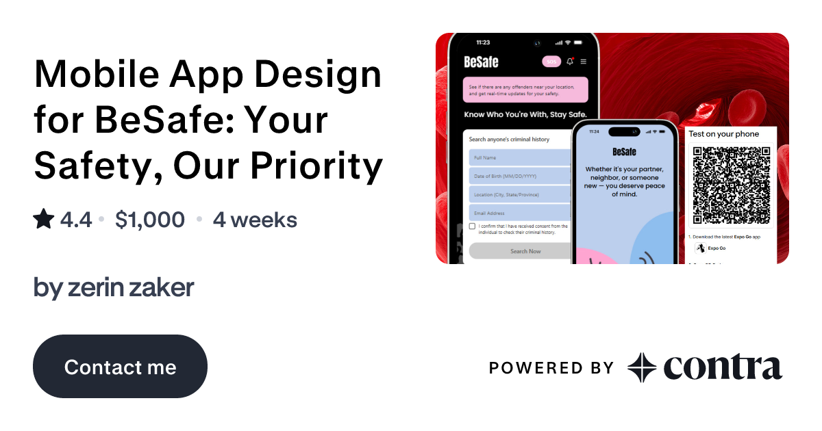 Mobile App Design for BeSafe: Your Safety, Our Priority by zerin zaker