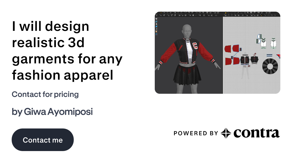 I will design realistic 3d garments for any fashion apparel by Giwa ...