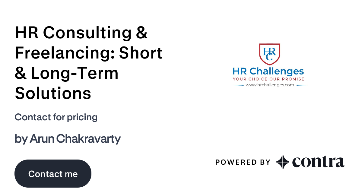 HR Consulting & Freelancing: Short & Long-Term Solutions by Arun ...