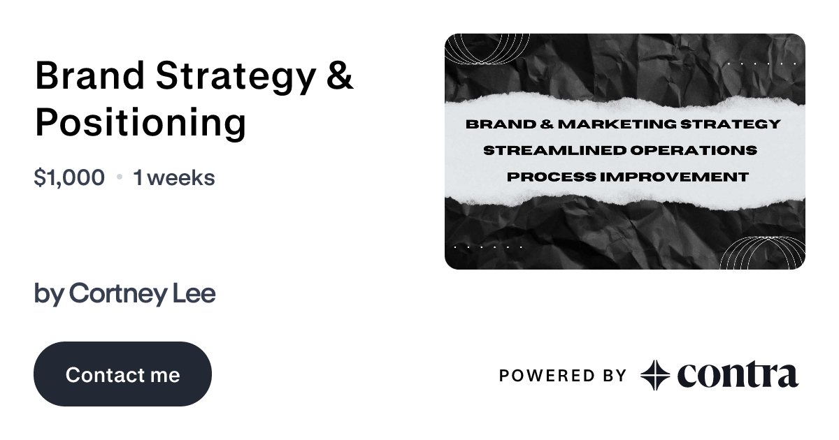 Brand Strategy & Positioning by Cortney Lee