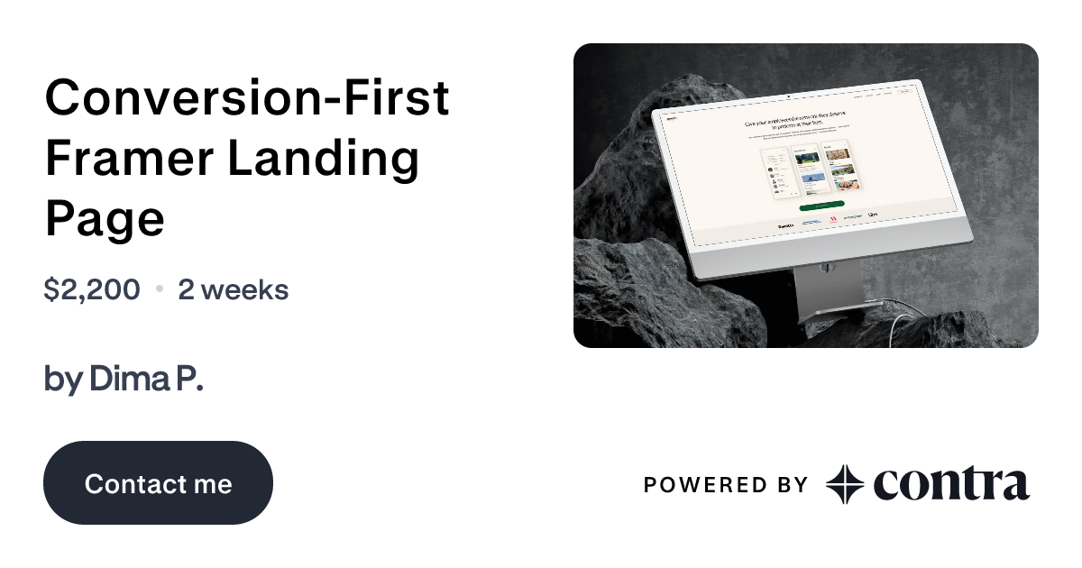 Conversion-First Framer Landing Page by Dima P.
