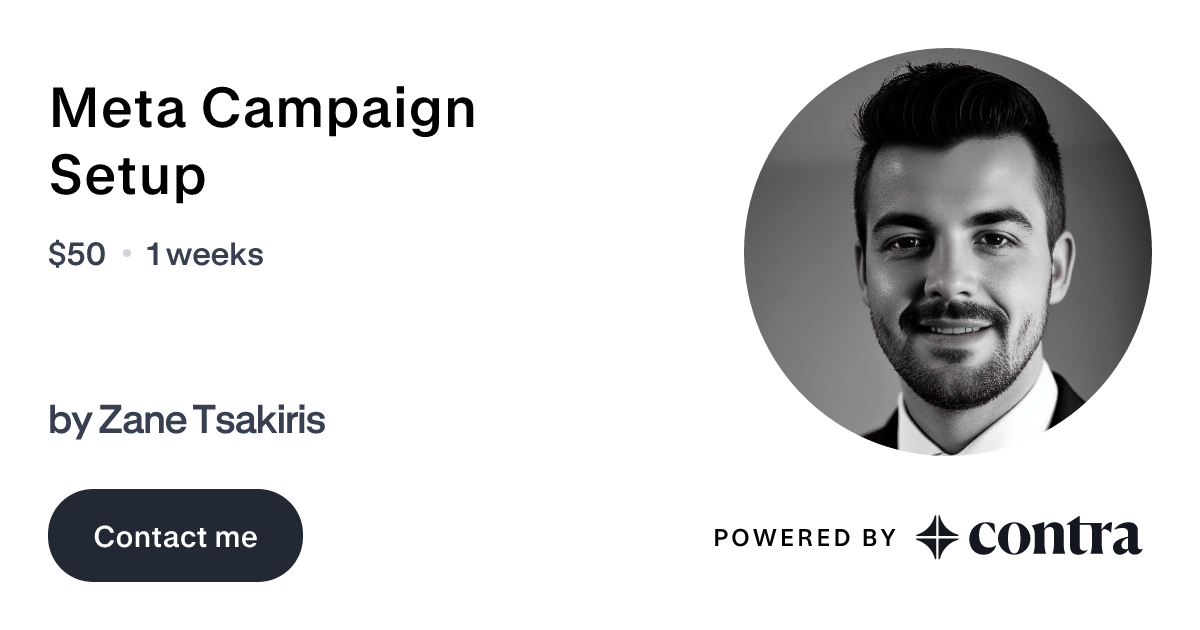 Meta Campaign Setup by Zane Tsakiris