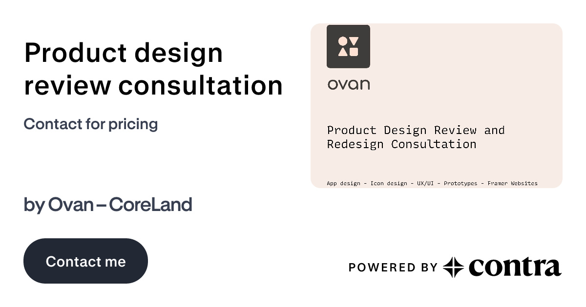 Product design review consultation by Ovan – CoreLand