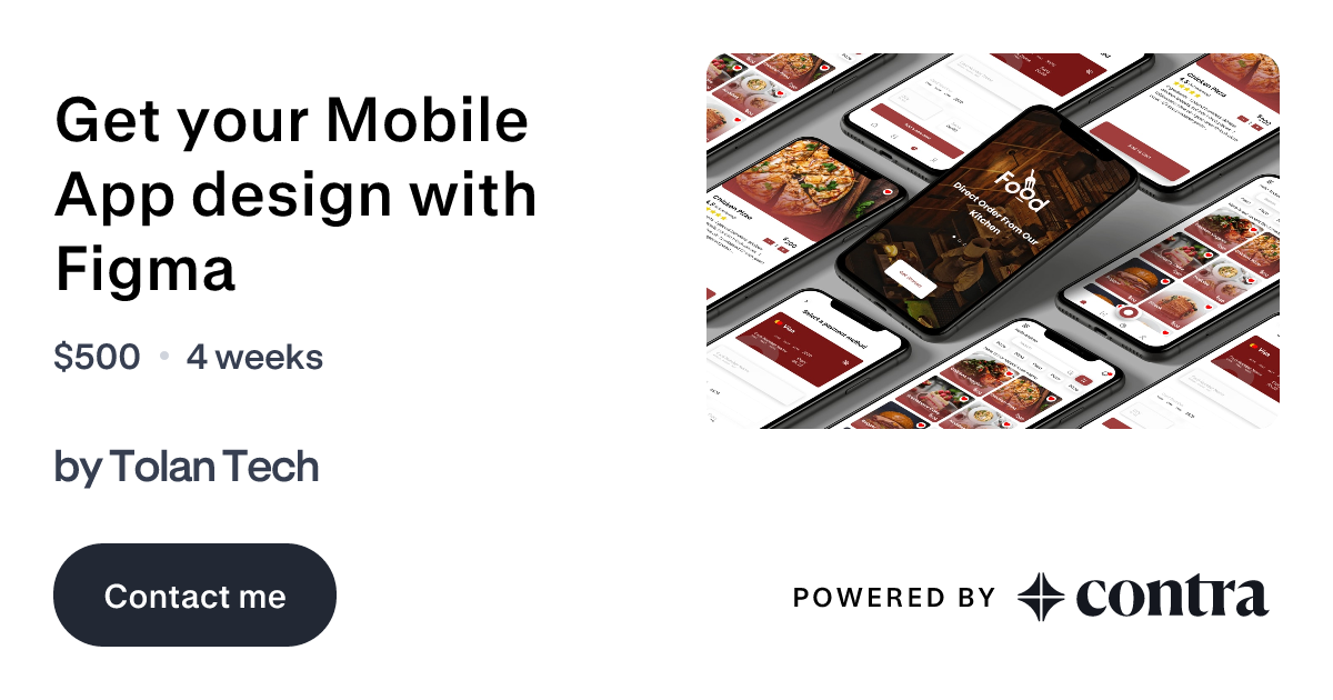 Get your Mobile App design with Figma by Tolan Tech