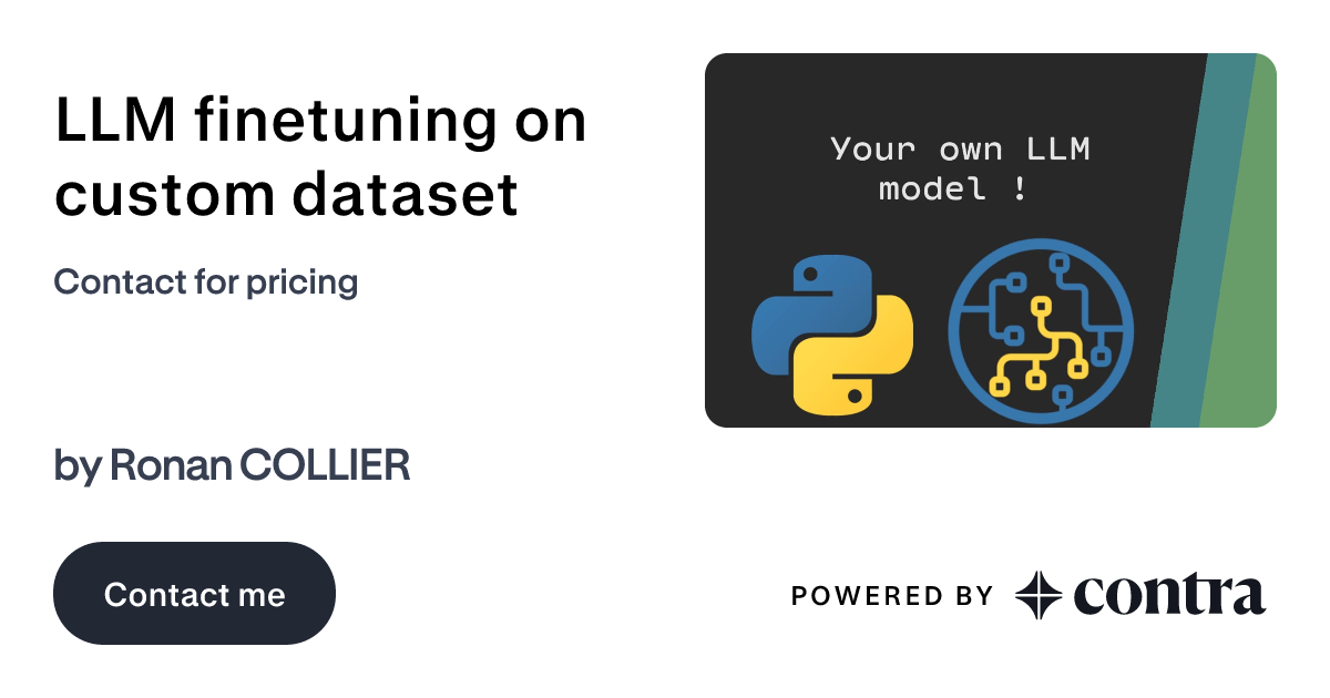 LLM finetuning on custom dataset by Ronan COLLIER