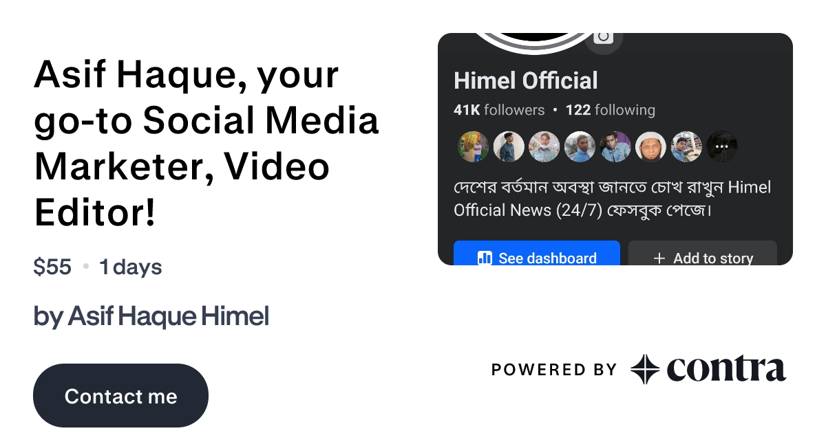 Asif Haque, your go-to Social Media Marketer, Video Editor! by Asif Haque Himel