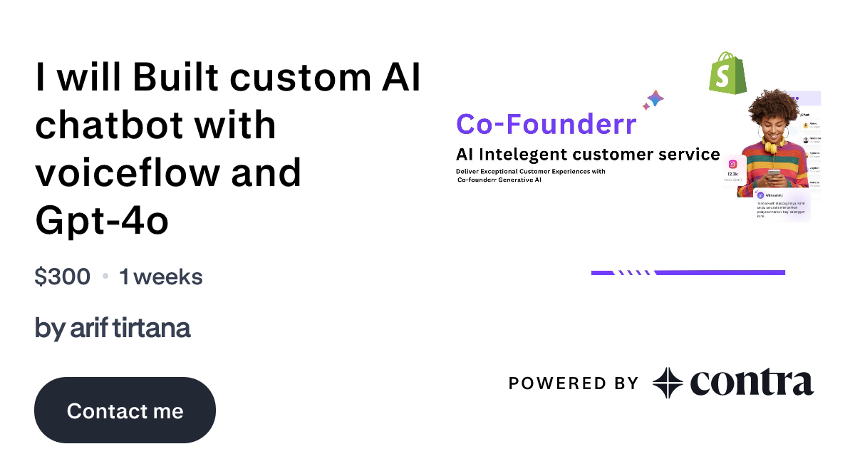 I will Built custom AI chatbot with voiceflow and Gpt-4o by arif tirtana