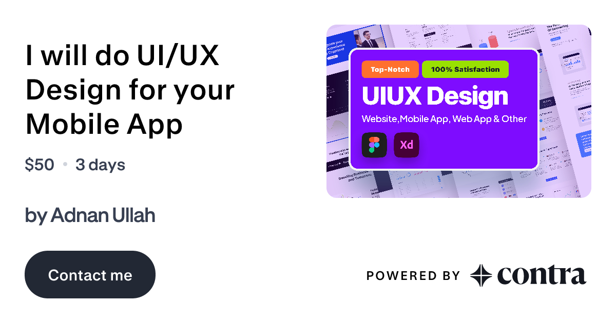 I will do UI/UX Design for your Mobile App by Adnan Ullah