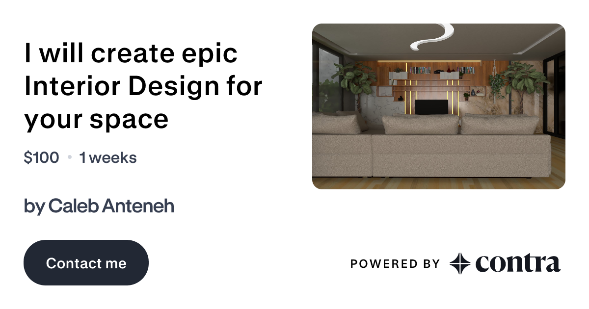I will create epic Interior Design for your space by Caleb Anteneh