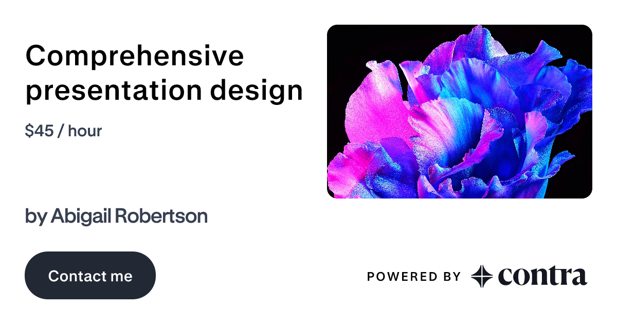 Comprehensive presentation design by Abigail Robertson