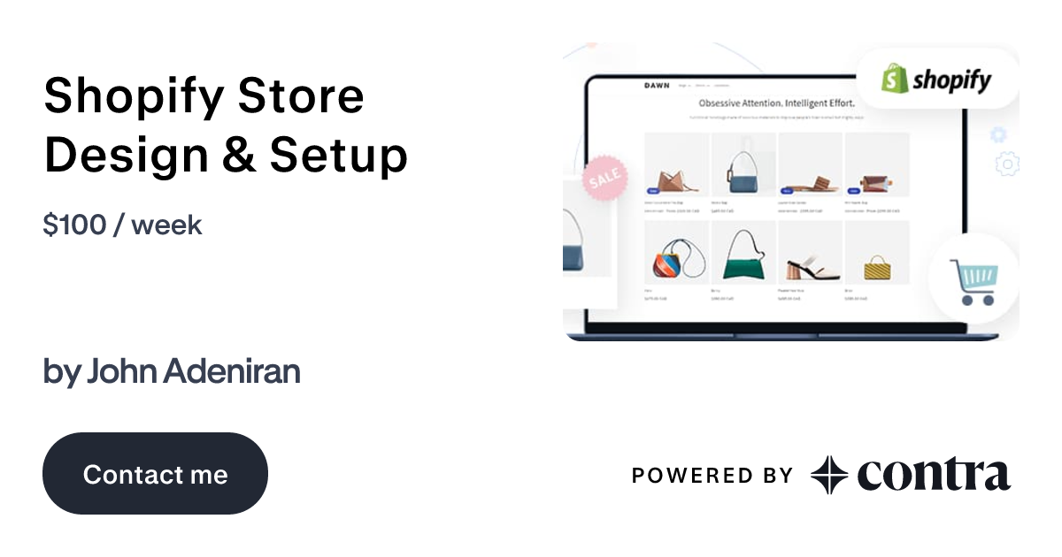 Shopify Store Design & Setup by John Adeniran