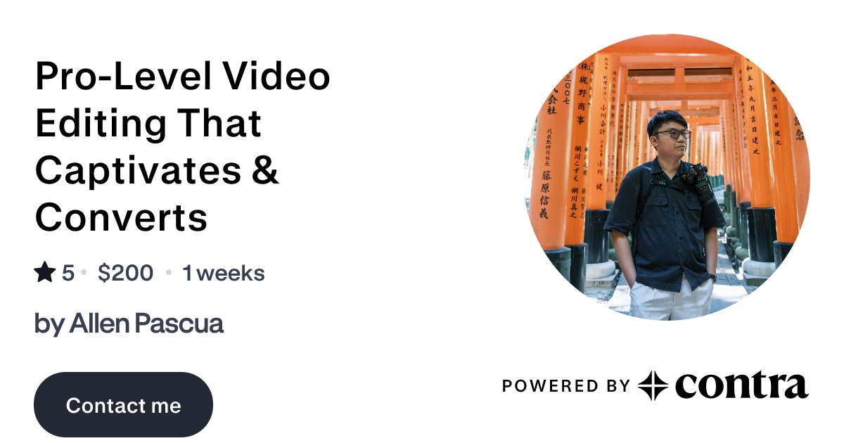Pro-Level Video Editing That Captivates & Converts by Allen Pascua