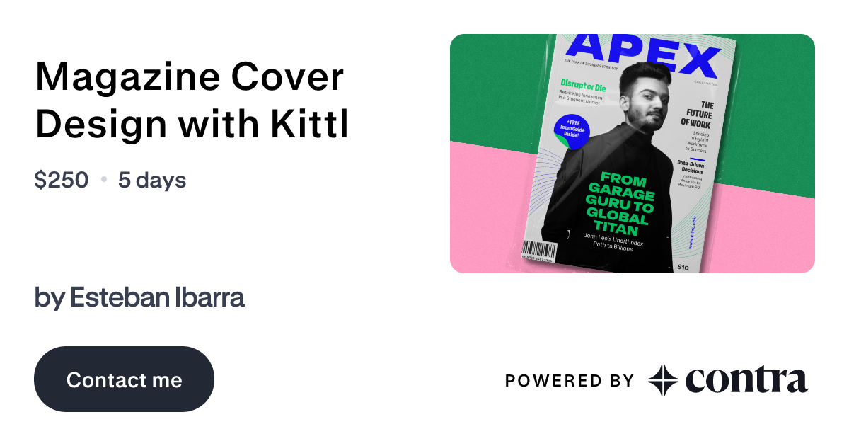 Magazine Cover Design with Kittl by Esteban Ibarra