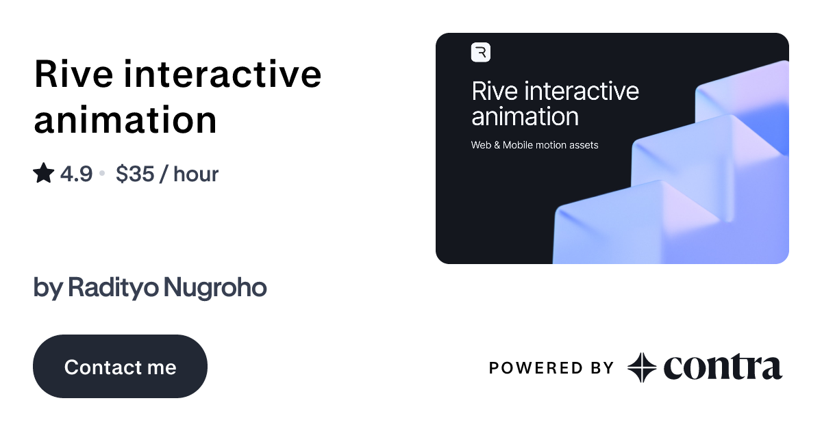 Rive interactive animation by Radityo Nugroho