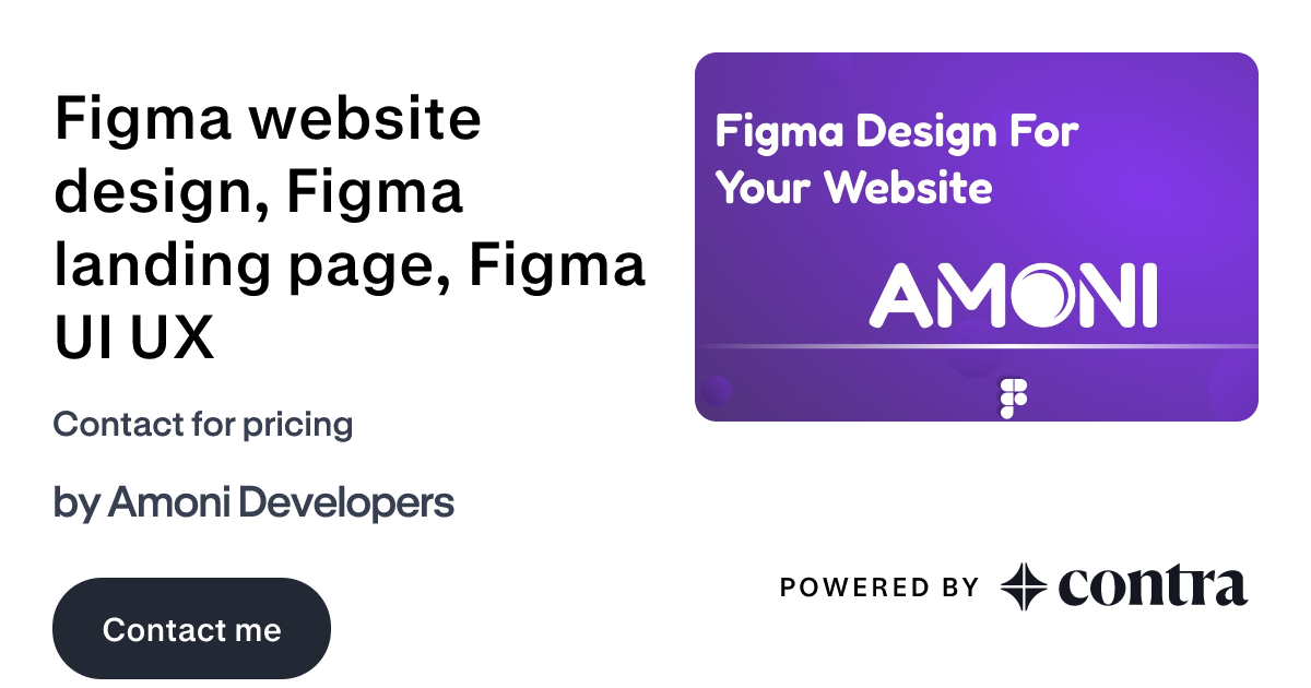 Figma website design, Figma landing page, Figma UI UX by Amoni Developers
