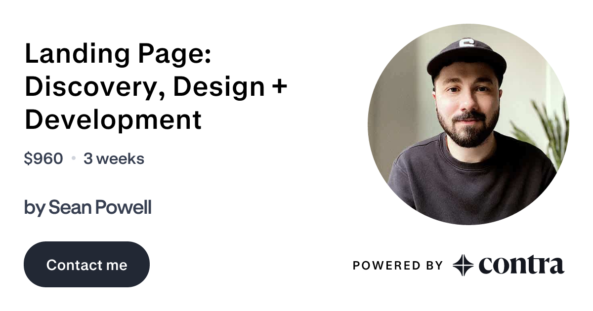 Landing Page Design + Development by Sean Powell