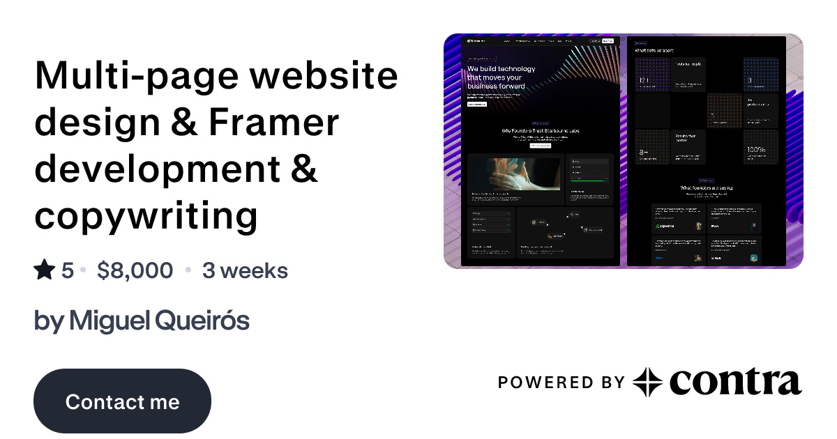 Multi-page website design & Framer development & copywriting by Miguel ...