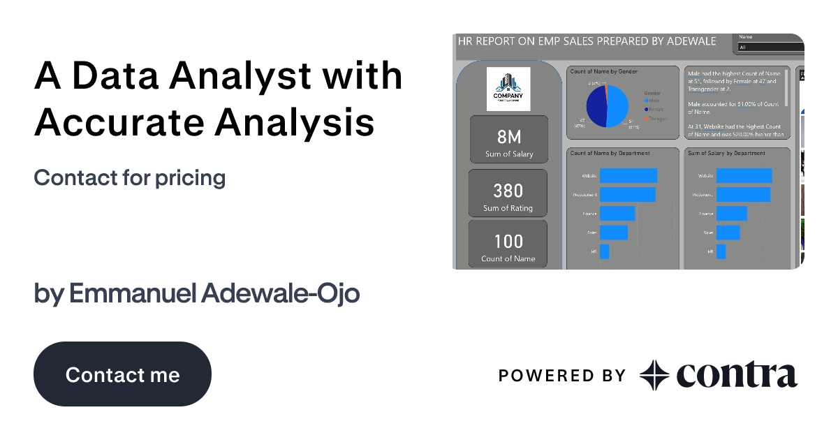 A Data Analyst with Accurate Analysis by Emmanuel Adewale-Ojo