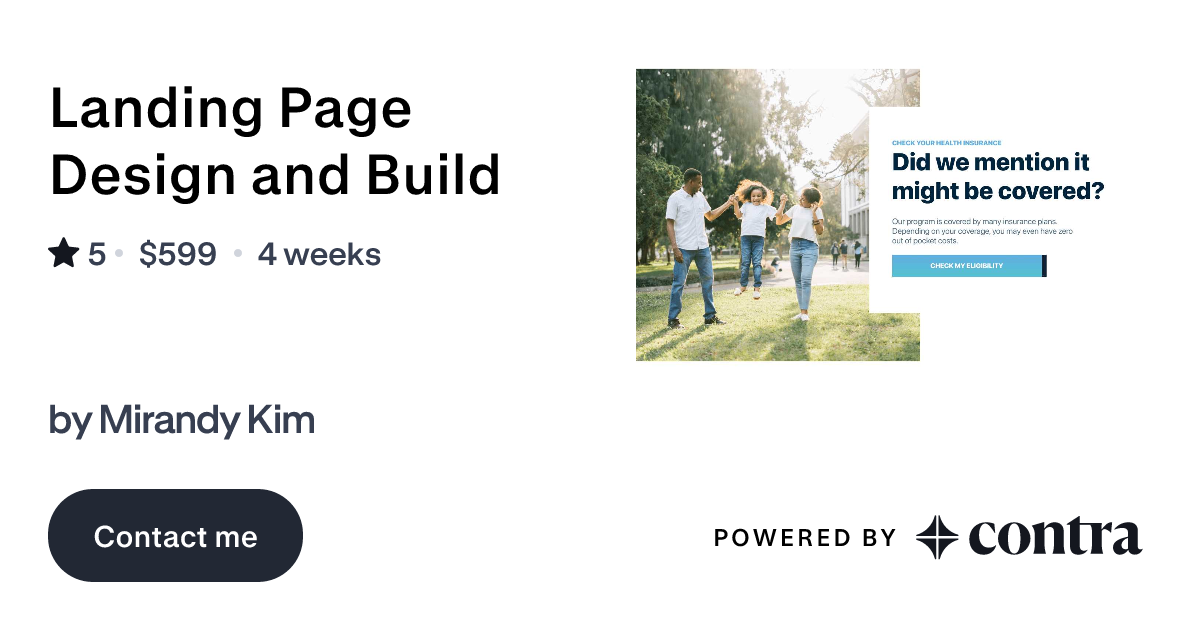 Simple Landing Page Design and Build by Mirandy Kim