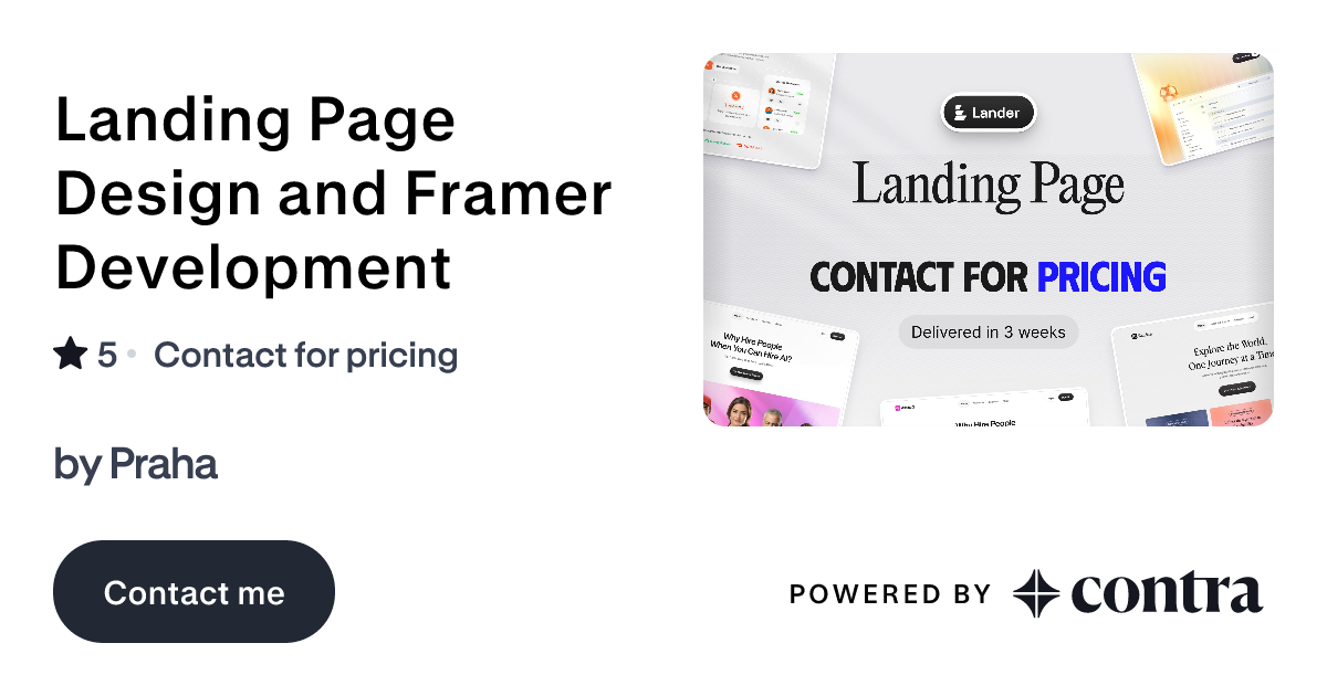 Landing Page Design and Framer Development by Praha