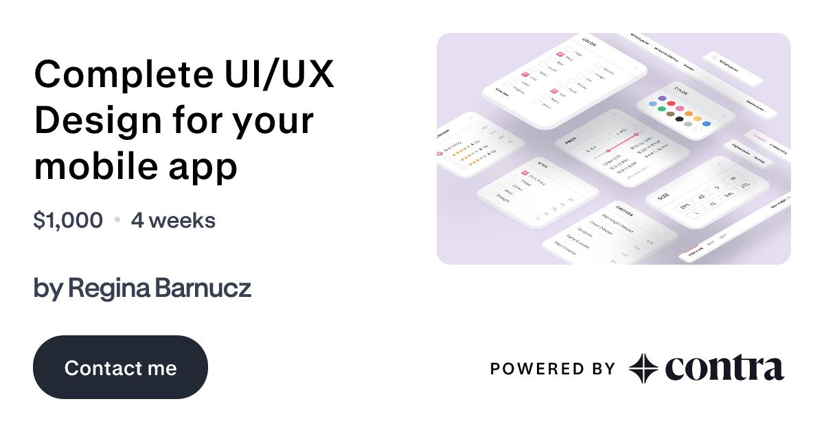 Complete UI/UX Design for your mobile app by Regina Barnucz