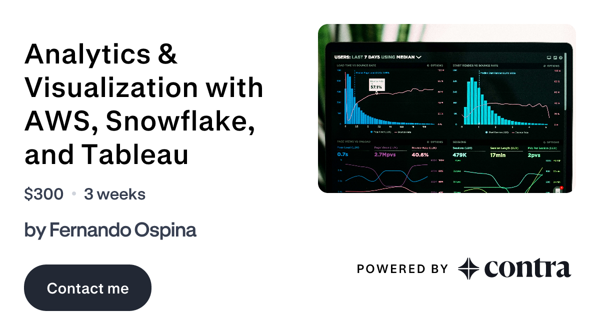 Analytics & Visualization with AWS, Snowflake, and Tableau by Fernando Ospina