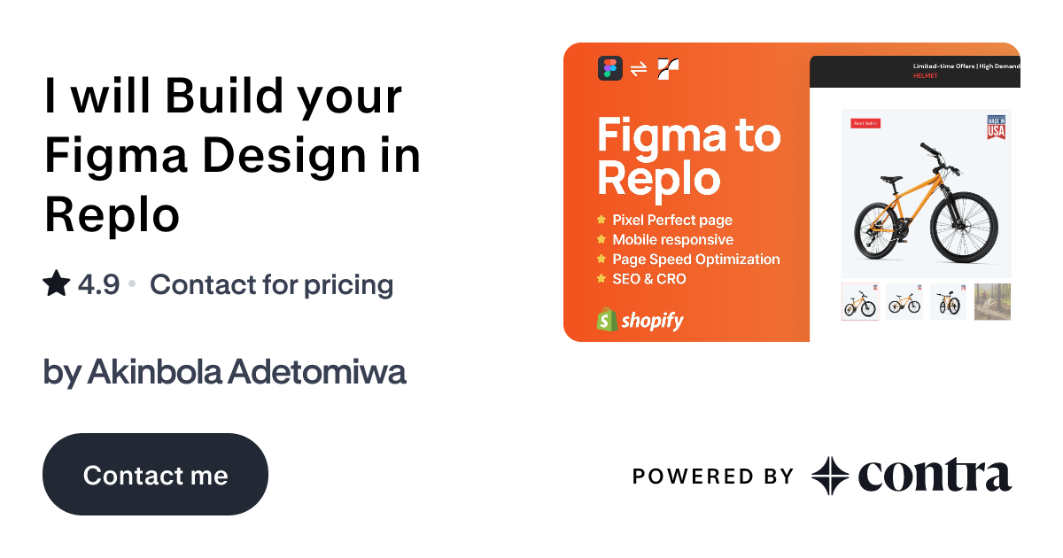 I will Build your Figma Design in Replo by Akinbola Adetomiwa