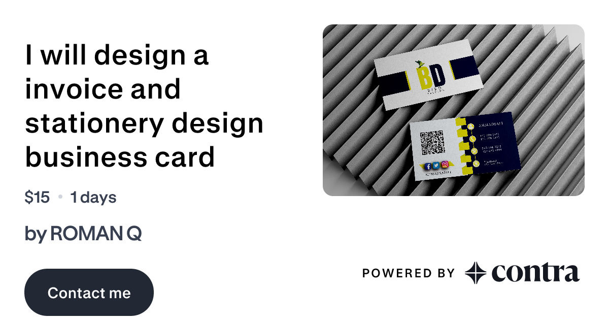 I will design a invoice and stationery design business card by ROMAN Q