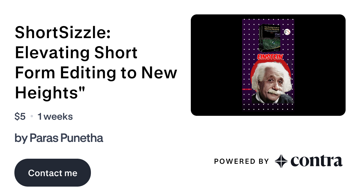 ShortSizzle: Elevating Short Form Editing to New Heights" by Paras Punetha